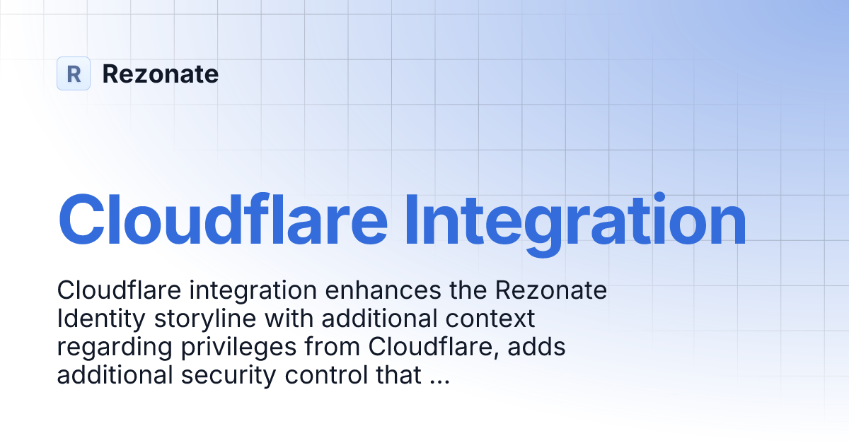 Cloudflare Integration | Rezonate