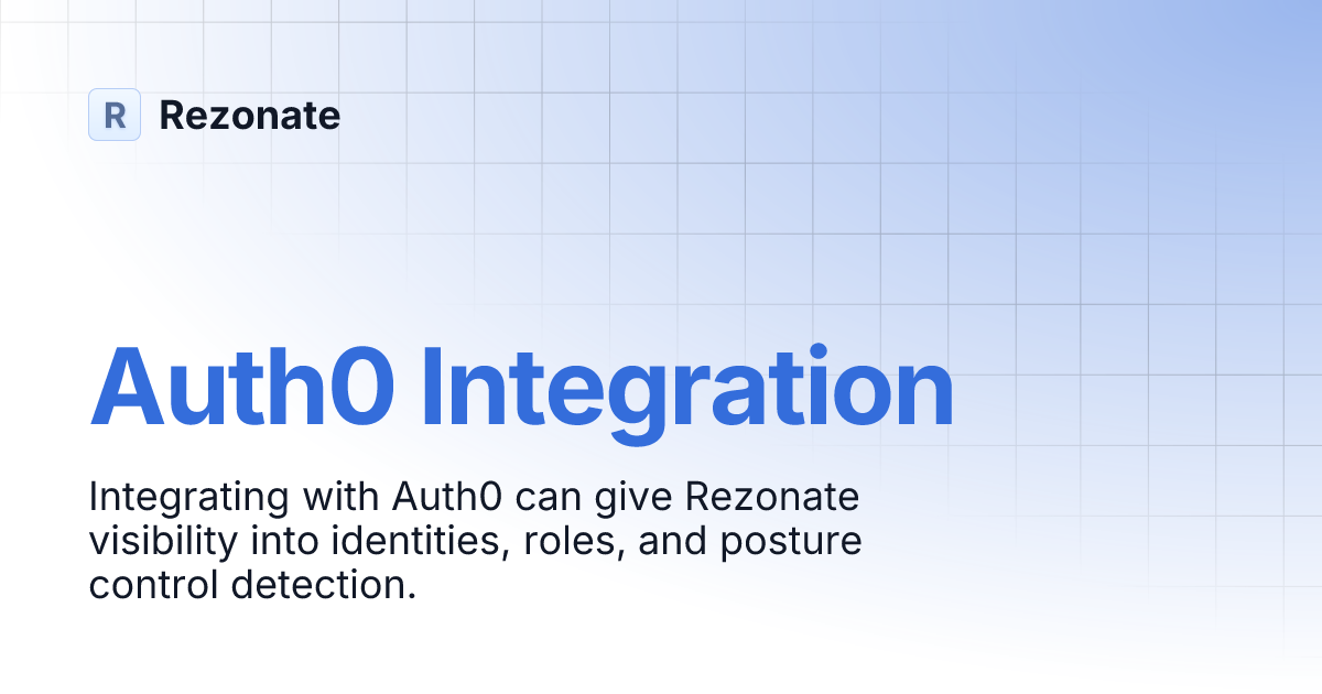 Auth0 Integration | Rezonate