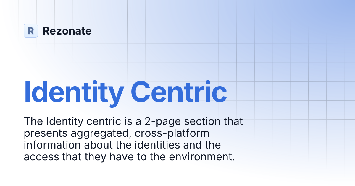 Identity Centric | Rezonate