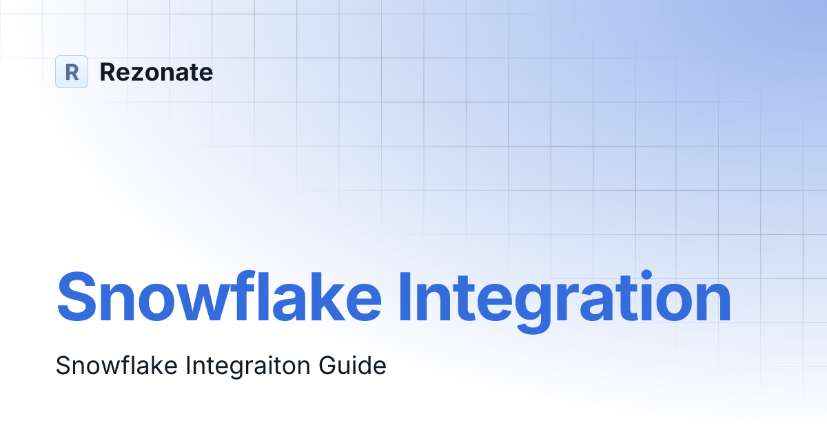 Snowflake Integration | Rezonate